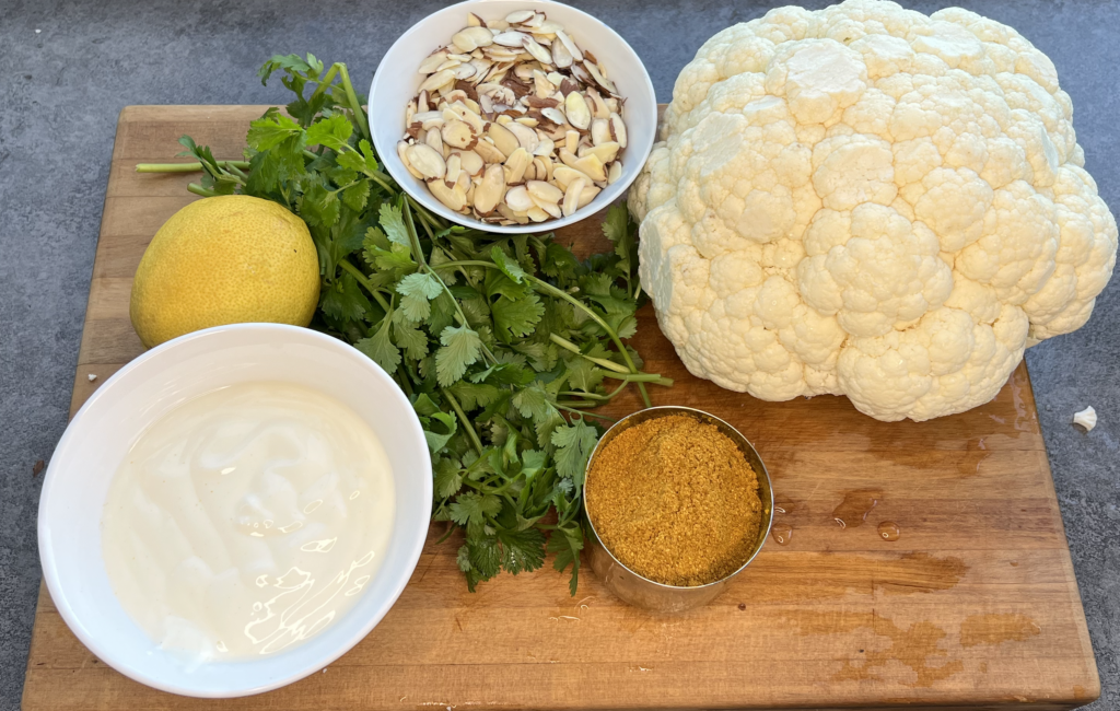 Roasted Cauliflower Trees With Curried Yogurt